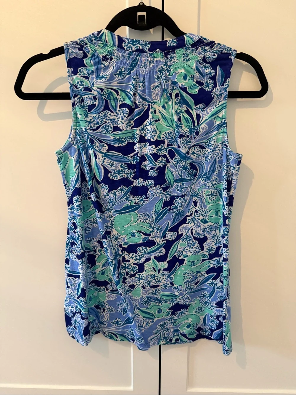 Lilly Pulitzer | Tops | Lilly Pulitzer Essie Floral Tank In Blue Teal ...